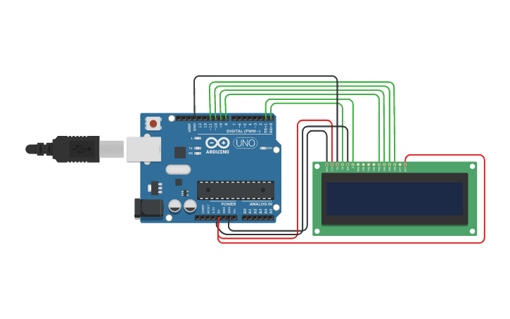 Circuit design binary LED - Tinkercad