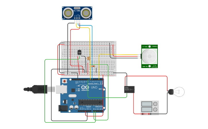 Circuit Design Automatic Lighting System Tinkercad