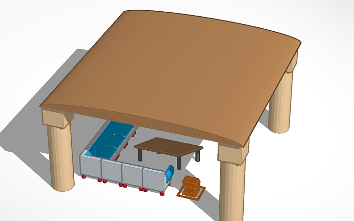 3D design Outdoor patio - Tinkercad