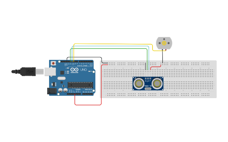 Circuit design José Doñán Arduino sensor con motor | Tinkercad