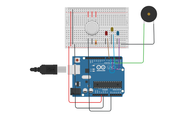 Circuit design Gas sensor 62705312 | Tinkercad