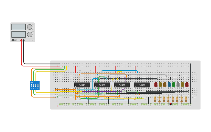 Circuit design 3:8 Decoder - Tinkercad