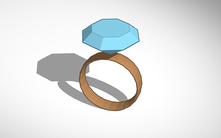 3D design Diamond Ring - Tinkercad