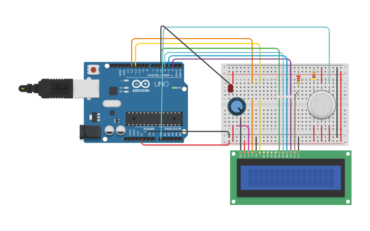 Circuit Design Alcohol Detection Tinkercad