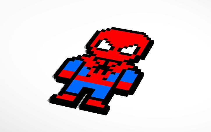 3D design Spider Man Pixel Art | Tinkercad