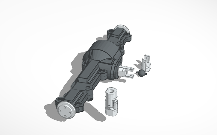 3D design axle with gear - Tinkercad