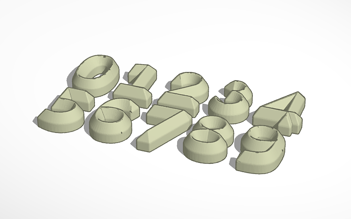 3D design numbers | Tinkercad