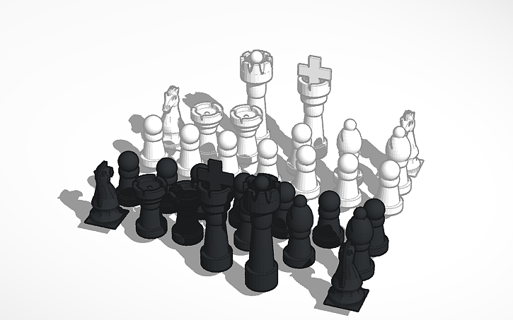 3D design Chess Peices - Tinkercad