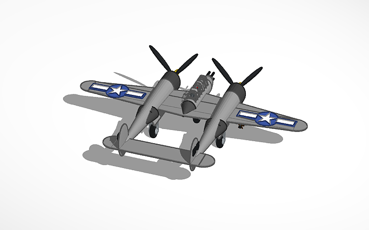 3D design lockheed p-38 lightning | Tinkercad