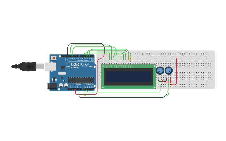 Circuit design Arduino Voltímetro LCD. - Tinkercad