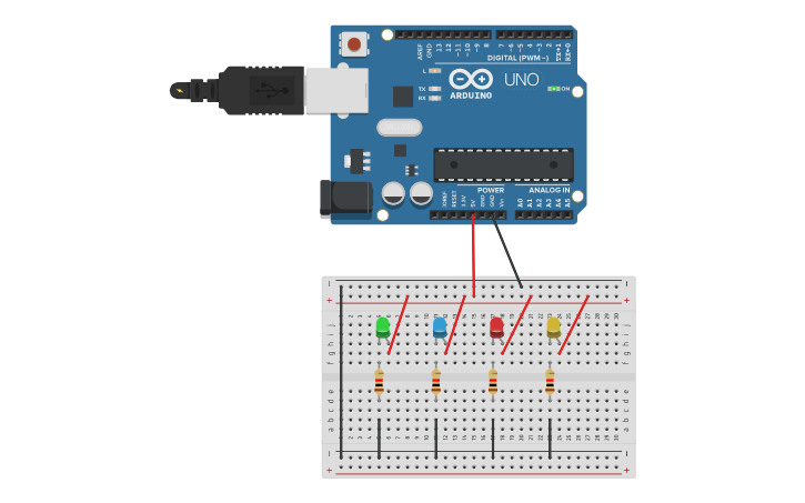 Circuit design using a breadboard 2 | Tinkercad