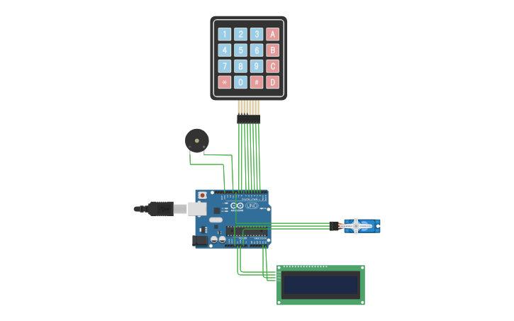 Circuit design keypad-door-lock - Tinkercad