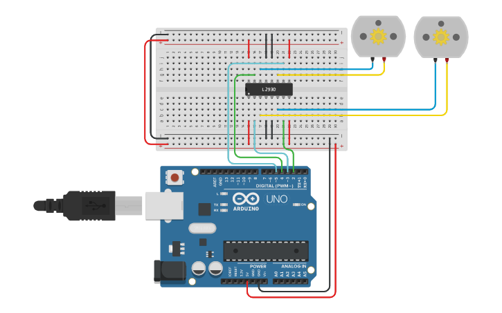 Circuit Design Obstacle Avoiding Robot 1 Tinkercad