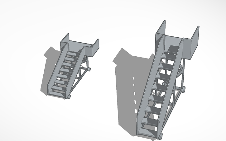 3D design Airport stair 1:500,1:400 - Tinkercad