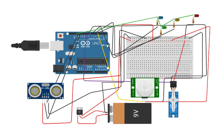 Circuit design dustbin | Tinkercad