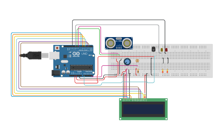 Circuit design Ultrasonic Anti-Collision Goggles | Tinkercad