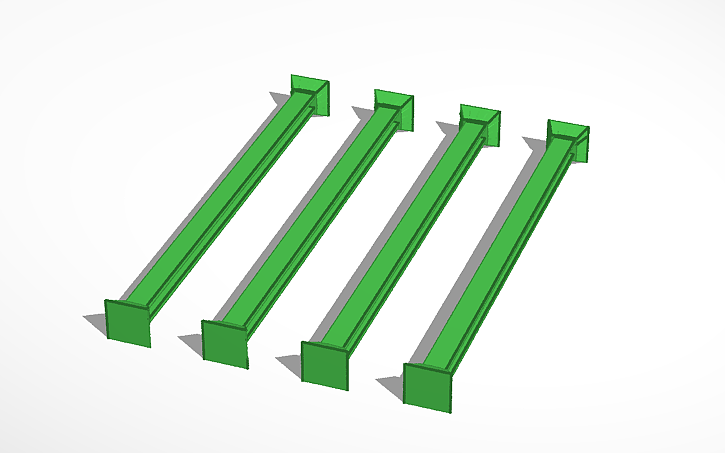 3D design HO H Beams with pedestals x 4 - Tinkercad