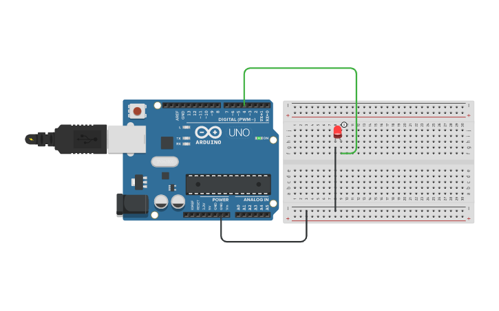 Circuit design LED blinking arduino - Tinkercad
