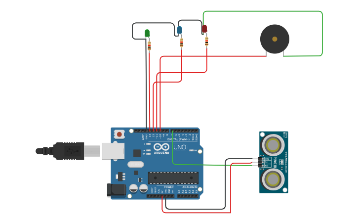 Circuit design Car Parking System - Tinkercad