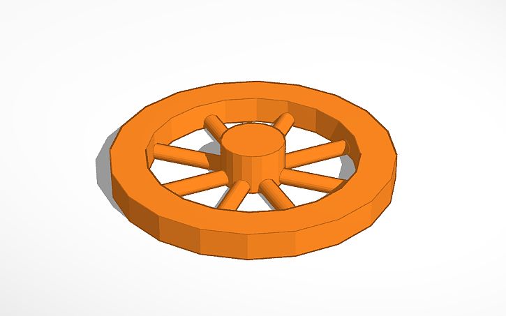 3D design cannon wheel - Tinkercad
