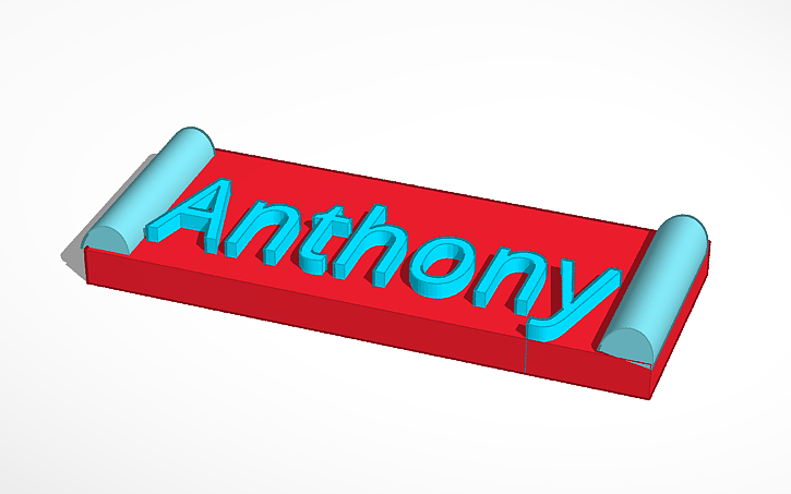 3D design Anthony Name Tag | Tinkercad
