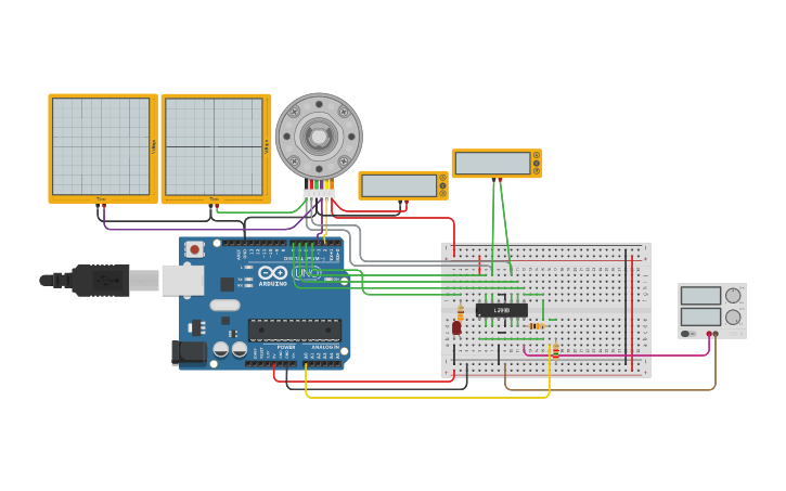 Circuit design Encoder driver circuit (open loop) - Tinkercad