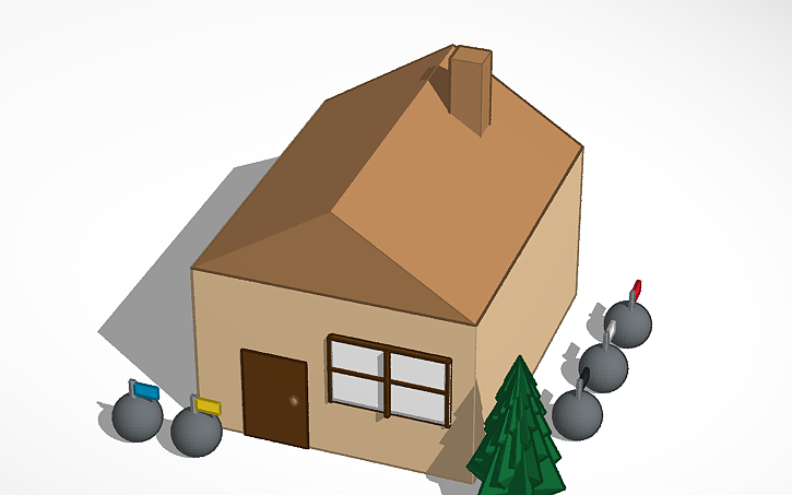 3D design Rumah sederhana projek fisika | Tinkercad