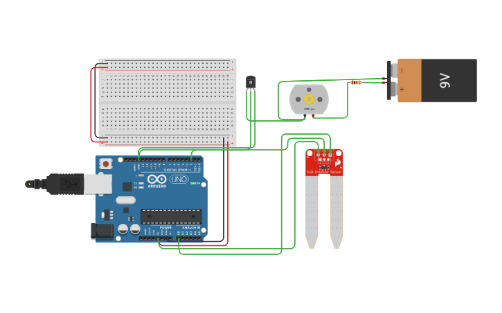 Circuit Design Watering System Tinkercad