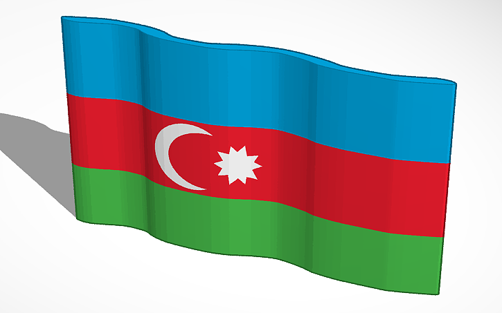 3D design Azerbaijan Flag - Tinkercad