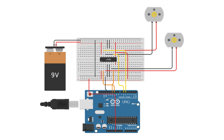 Circuit design Tugas Motor Dc - Tinkercad
