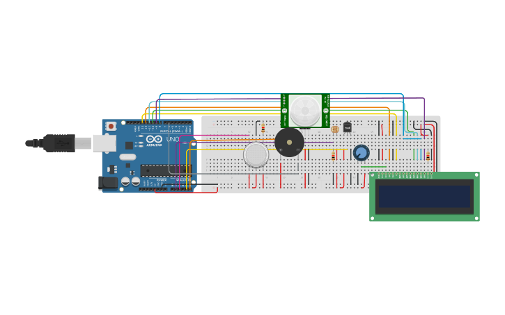 Circuit design Weather Station using IoT - Tinkercad