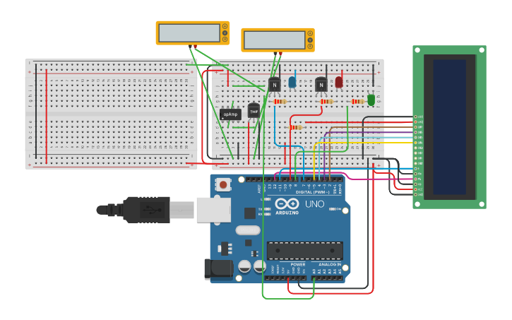 Circuit design Sensor de temperatura - Tinkercad