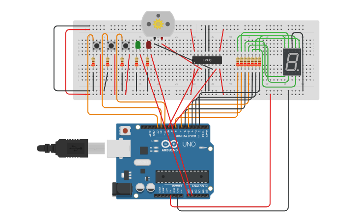 Circuit design Elevator - Tinkercad