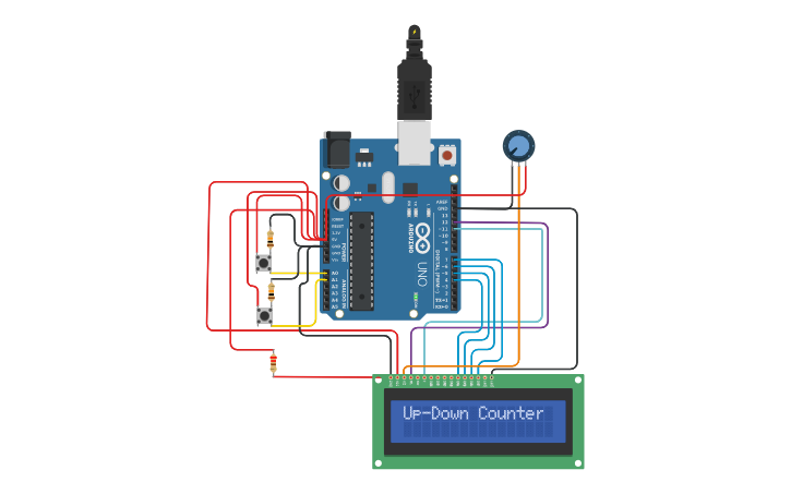 Circuit design Electronic Voting Machine | Tinkercad