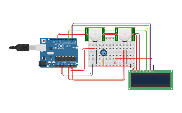 Circuit Design Bi Directional Visitor Counter Tinkercad