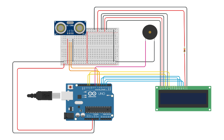 Circuit design People counter - Tinkercad