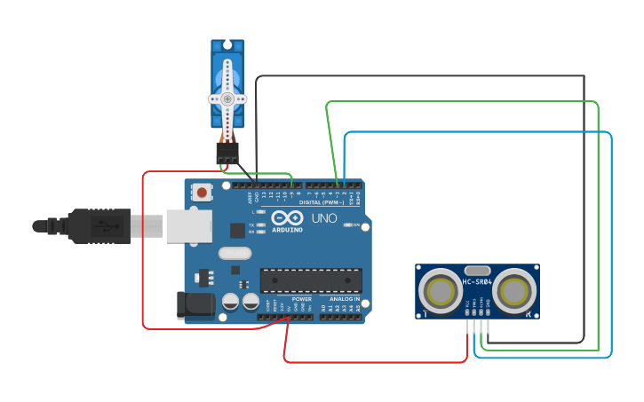 Circuit design SMART DUSTBIN(IOT) - Tinkercad