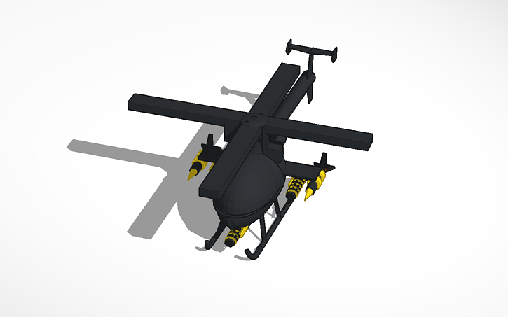3D design Minigun helicopter - Tinkercad