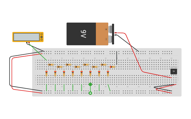 Circuit design R2R Ladder 01 | Tinkercad