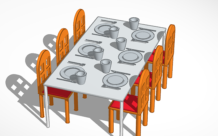 3D design Dining Table 2 - Tinkercad
