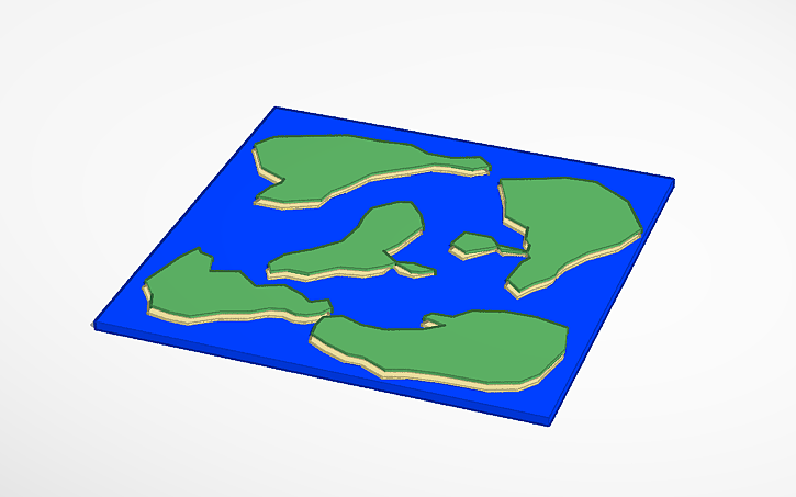 3D design PMRP Planet Erdwell World map - Tinkercad