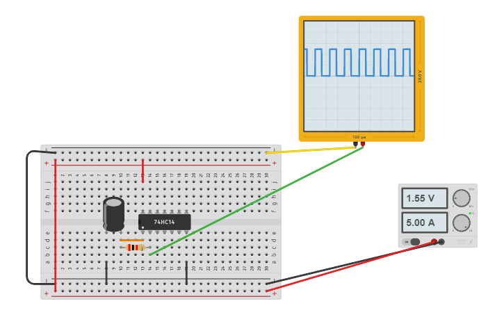 Circuit design Schmitt Trigger - Tinkercad