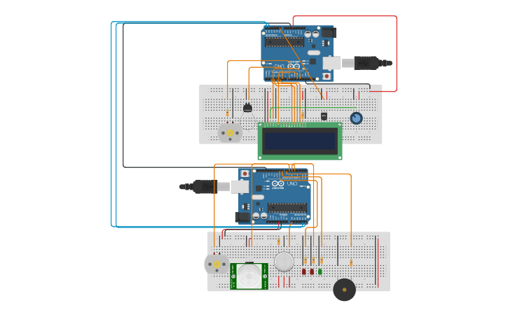 Circuit design Smoke Detector and Temp Management System - Tinkercad