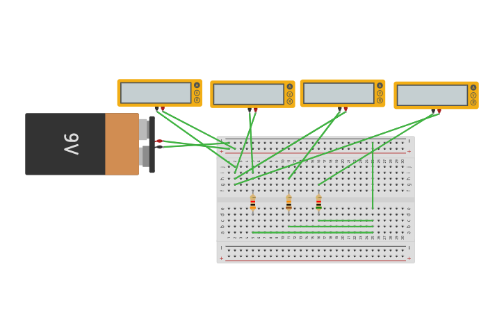 Circuit design current in parallel - Tinkercad