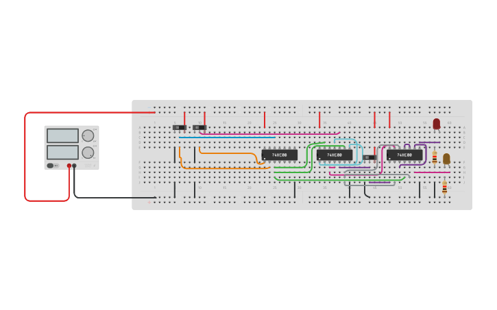 Circuit design FULL ADDER USING NAND GATES - Tinkercad