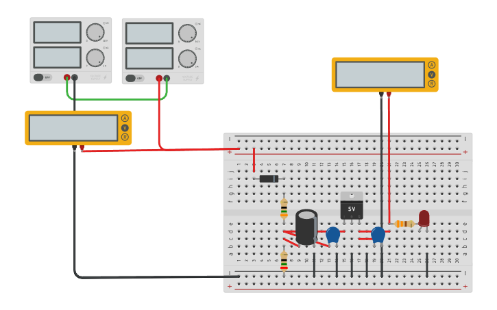 Circuit design 5V DC Power Supply - Tinkercad