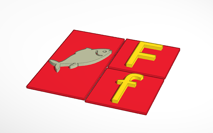 3D design Letter Ff Fish | Tinkercad