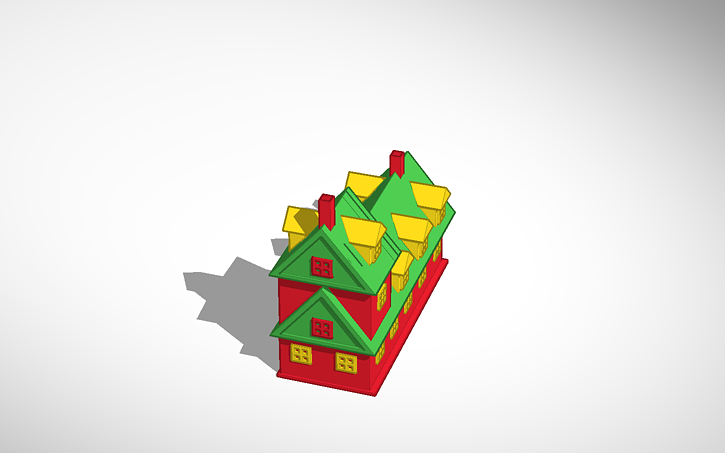 3D design Three-layered Cape Style House - Tinkercad