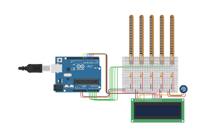 Circuit design Sensor Flex - Tinkercad