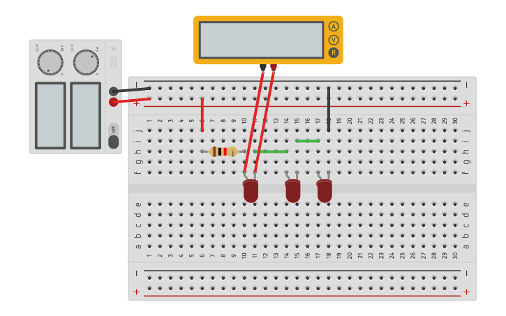 Circuit design multimeter practice - Tinkercad